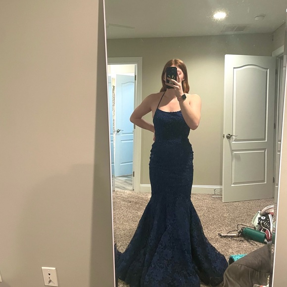 amara | Dresses | Navy Blue Prom Dress | Poshmark